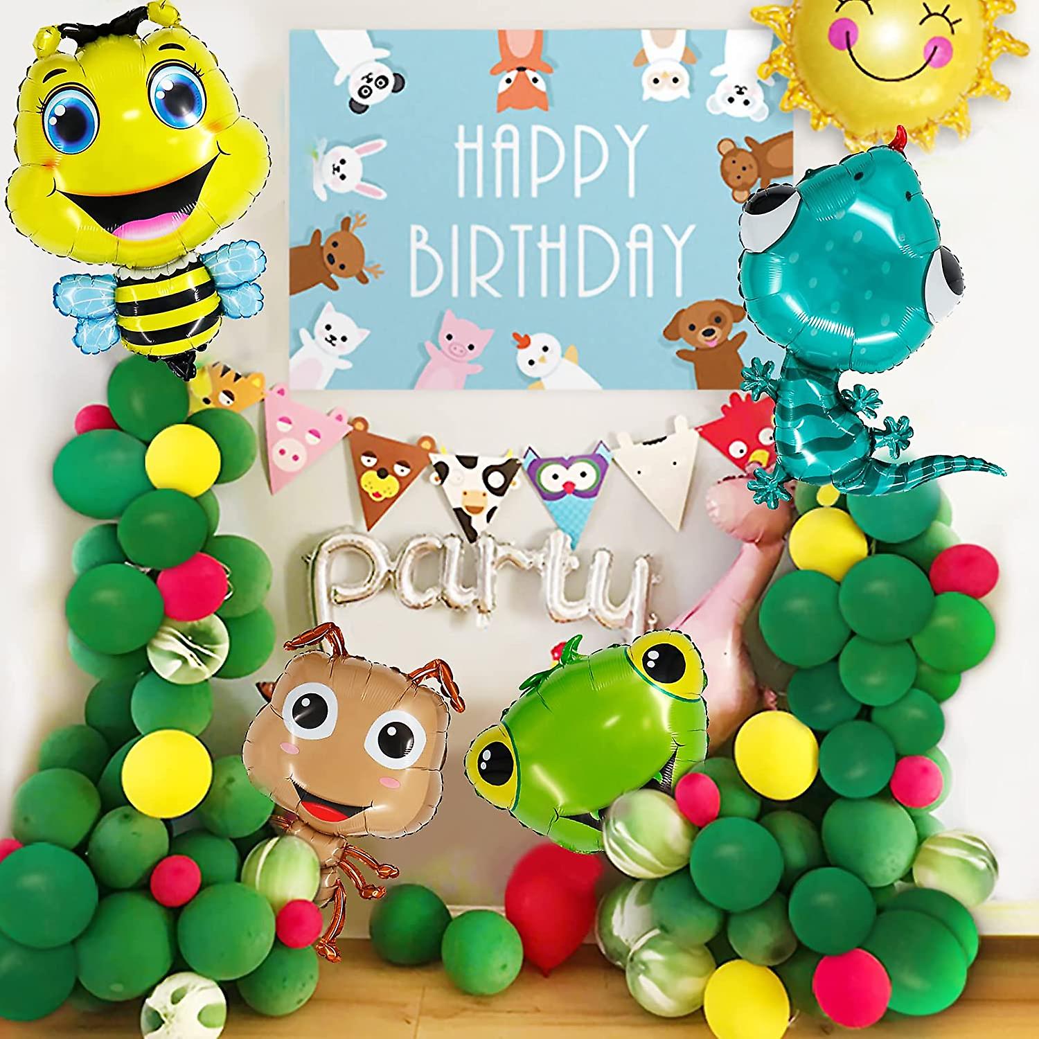 4 Pcs Insect Balloons Animal Cute Bee Gecko Snail Mantis Insect Balloon ...