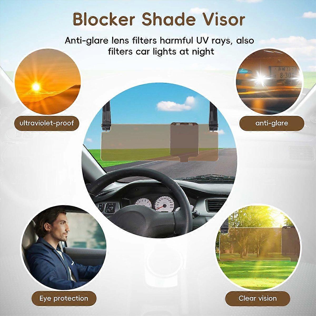 Clip on Car HD Vision Anti Dazzle Glare Blocker Shade Sun Visor ...