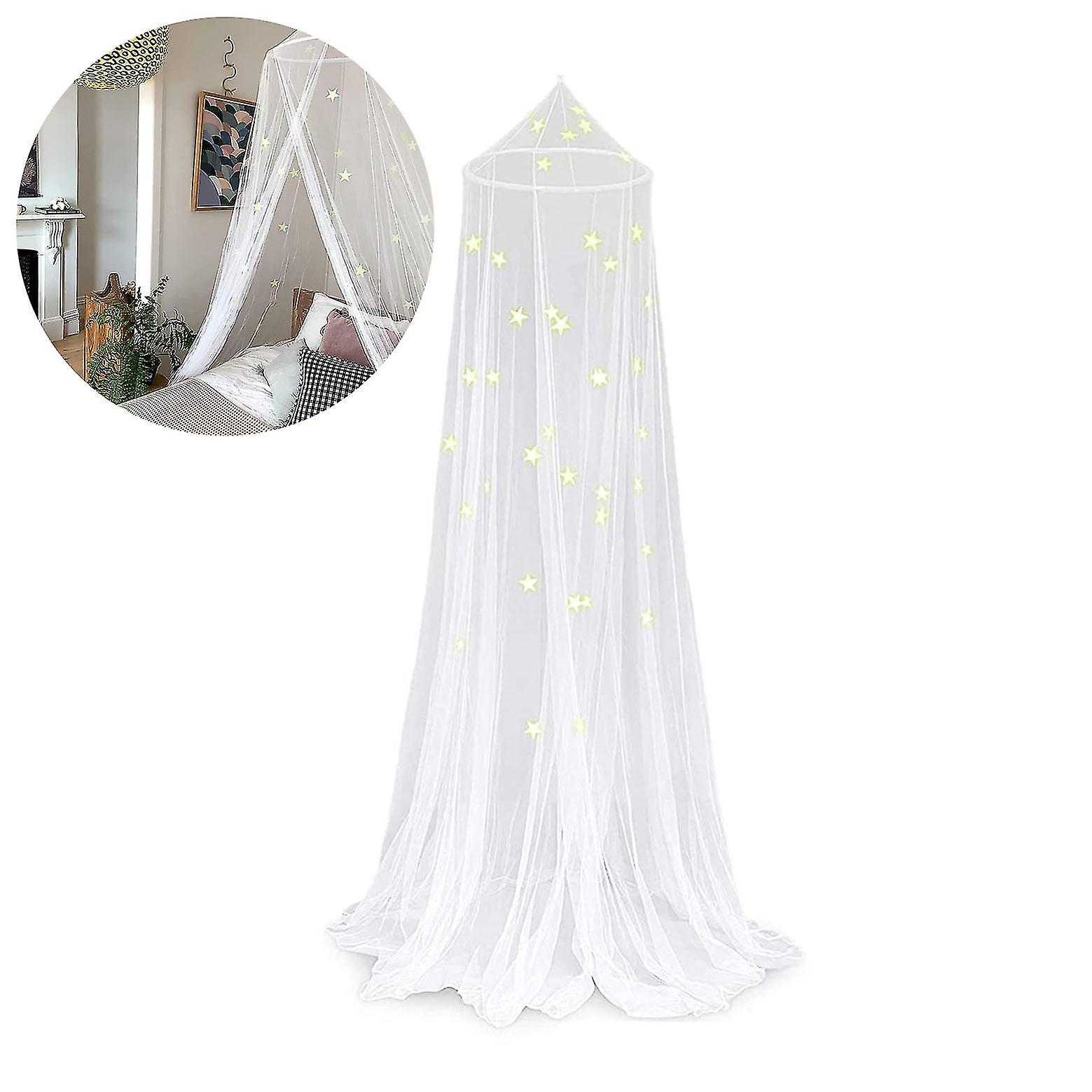 Moskitonetz Kinderbett Glühende Sterne ohne Bohren Großes Fliegennetz Bett Insektenschutz ...