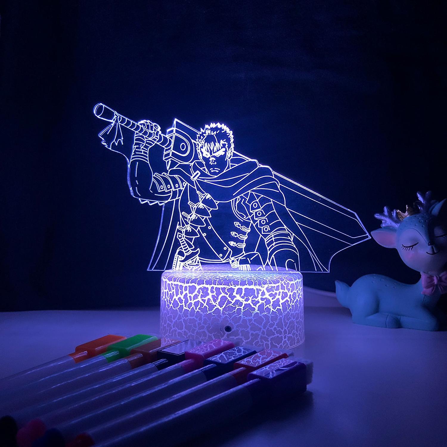Justup Anime Berserk Guts Anime 3d Illusion Natlampe Hjem Værelse ...