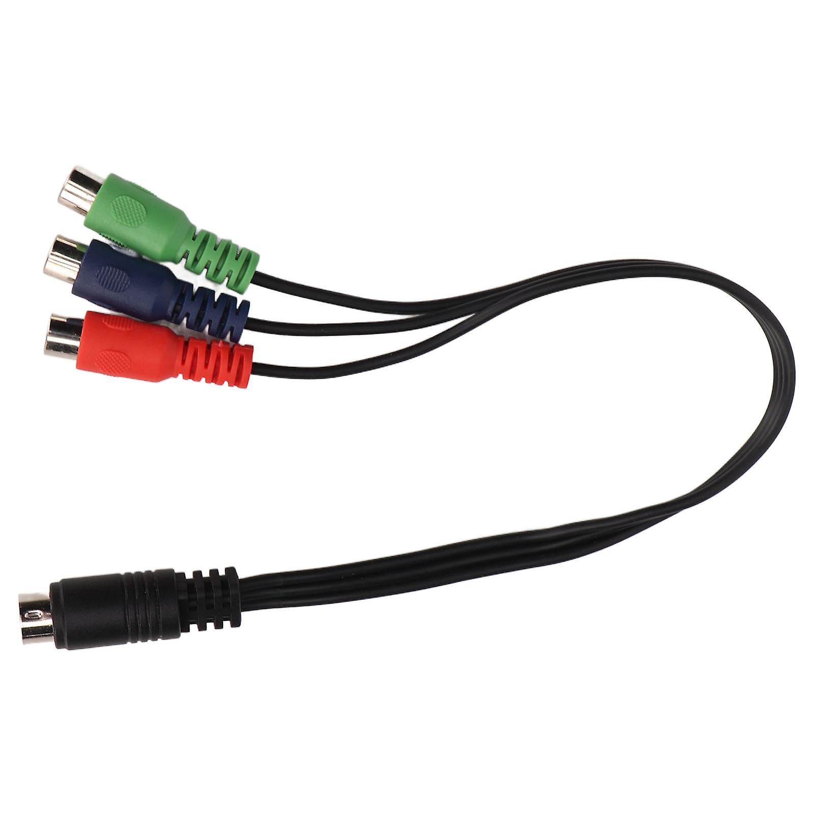 MINI DIN 9 Pin to 3 RCA Cable MINI DIN 9 Pin Male to 3 RCA Female RGB ...