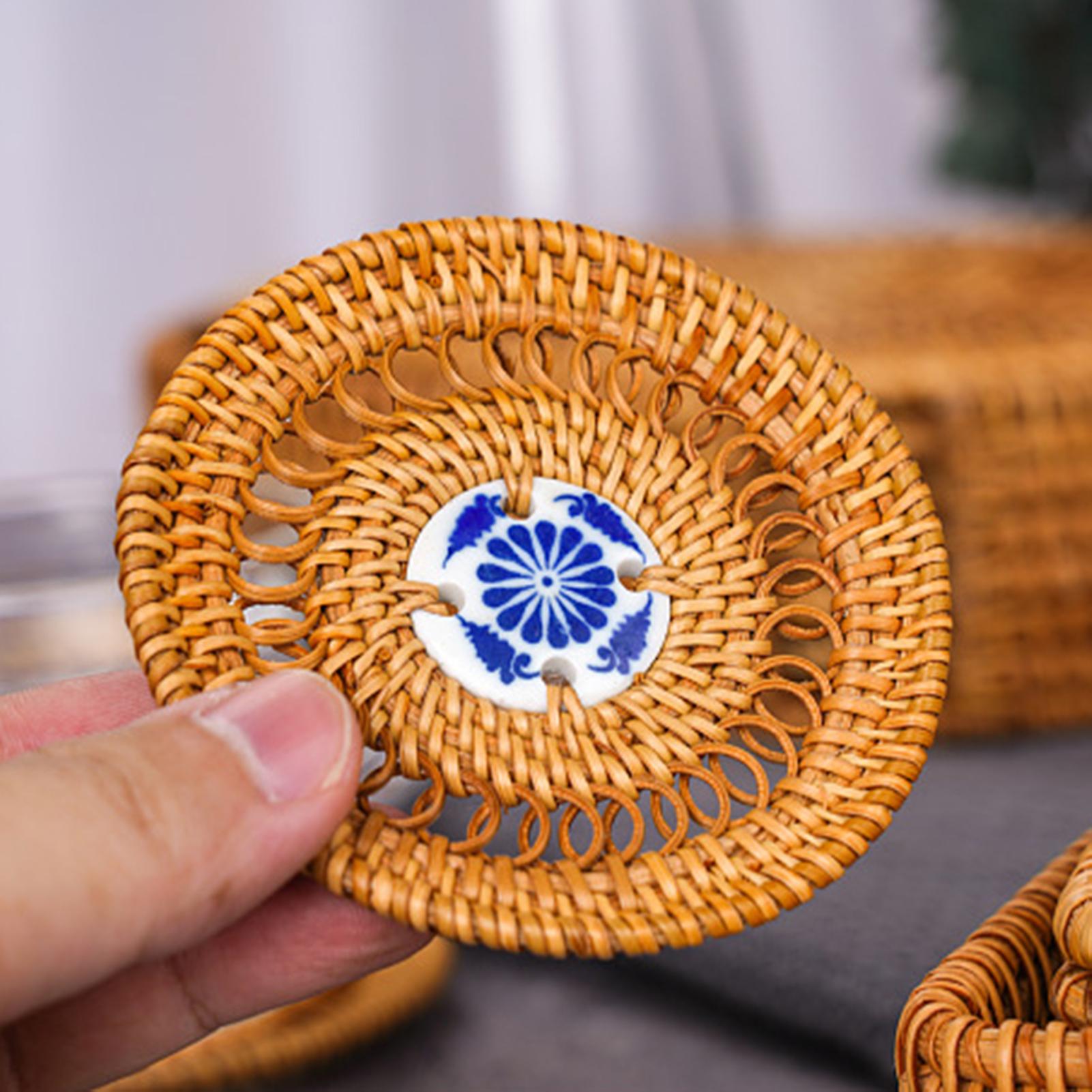 Practical Anti-slid Place Mat Good Woven Handmade Rattan Dinner Mat for ...