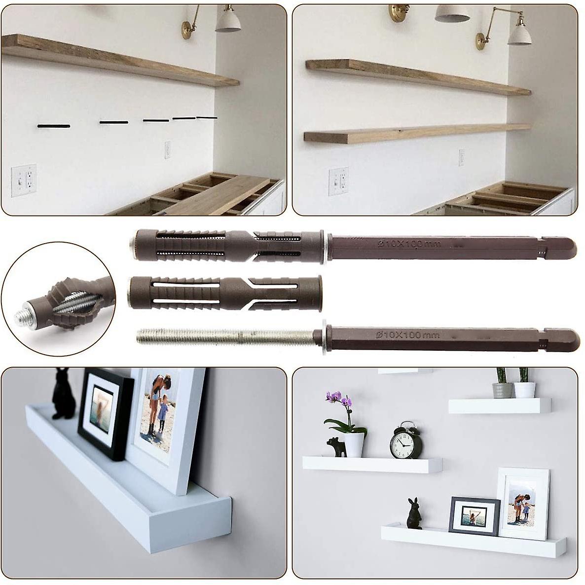 8Pcs Concealed Floating Shelf Bracket Wall Mounted Shelving Brackets ...