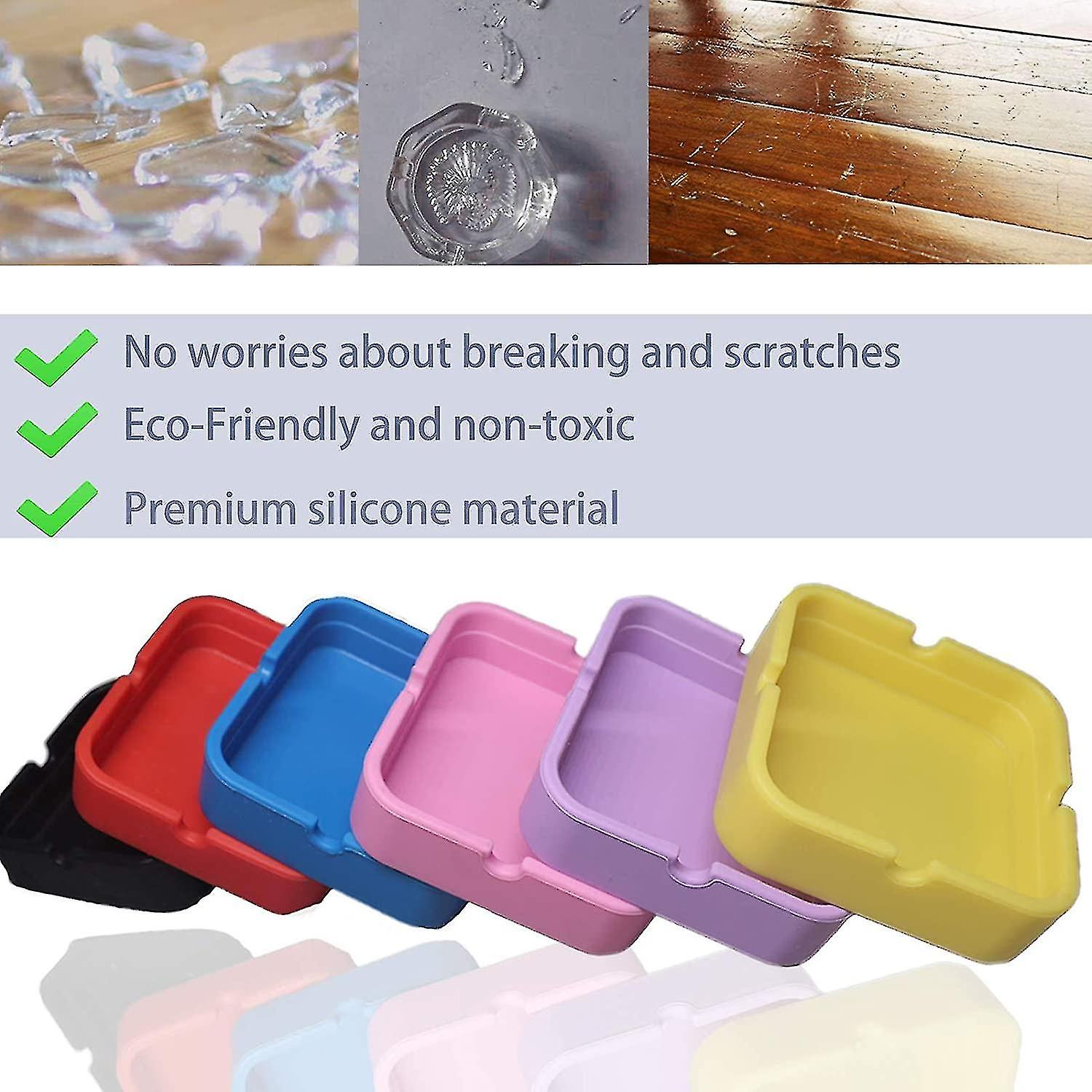 Square Silicone Ashtray For Cigarettes - 3 Pack Cute Ash Tray For ...