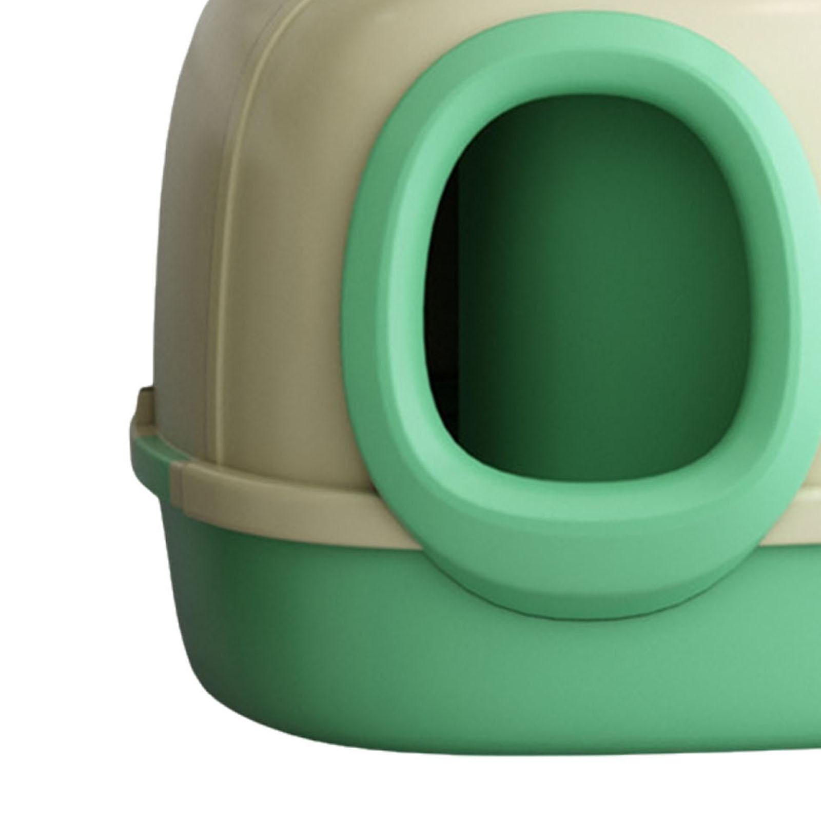 Cat Litter Box with Lid Portable Removable Sandbox with Front Door Cat ...