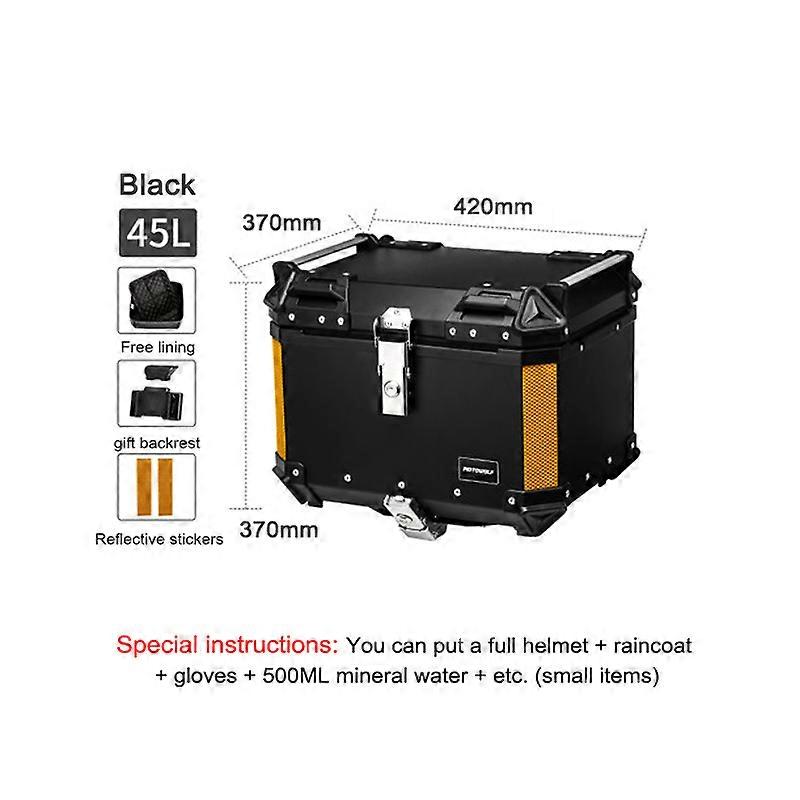 Motorcycle Tail Box Helmet Box Aluminum Top Box Rear Luggage Fit For ...