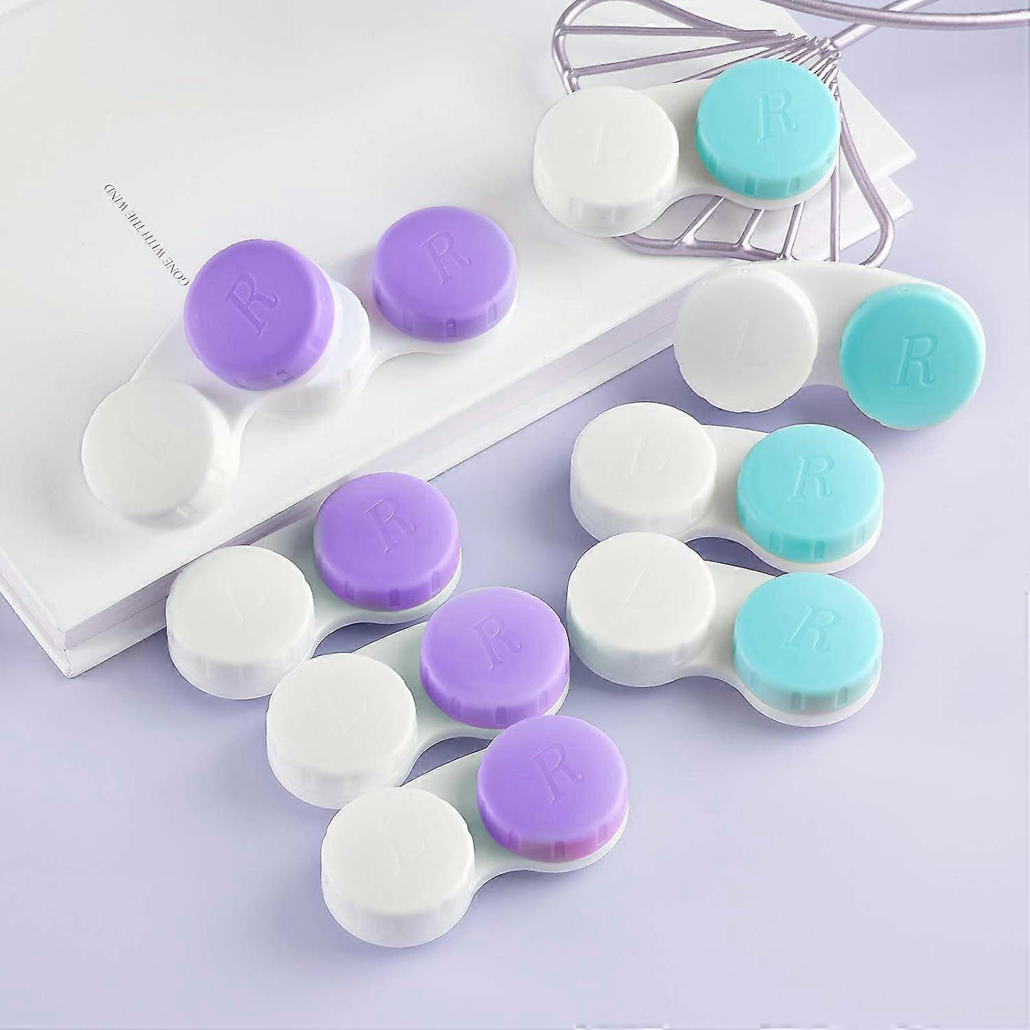 12Pcs Contact Lens Case, Contact Lens Box Left Right Eyes Holder ...