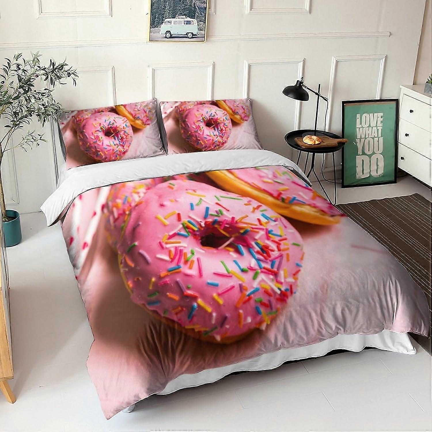 Donuts D Duvet Cover D Print Pattern Colorful Bedding Sets, Bedding Set ...
