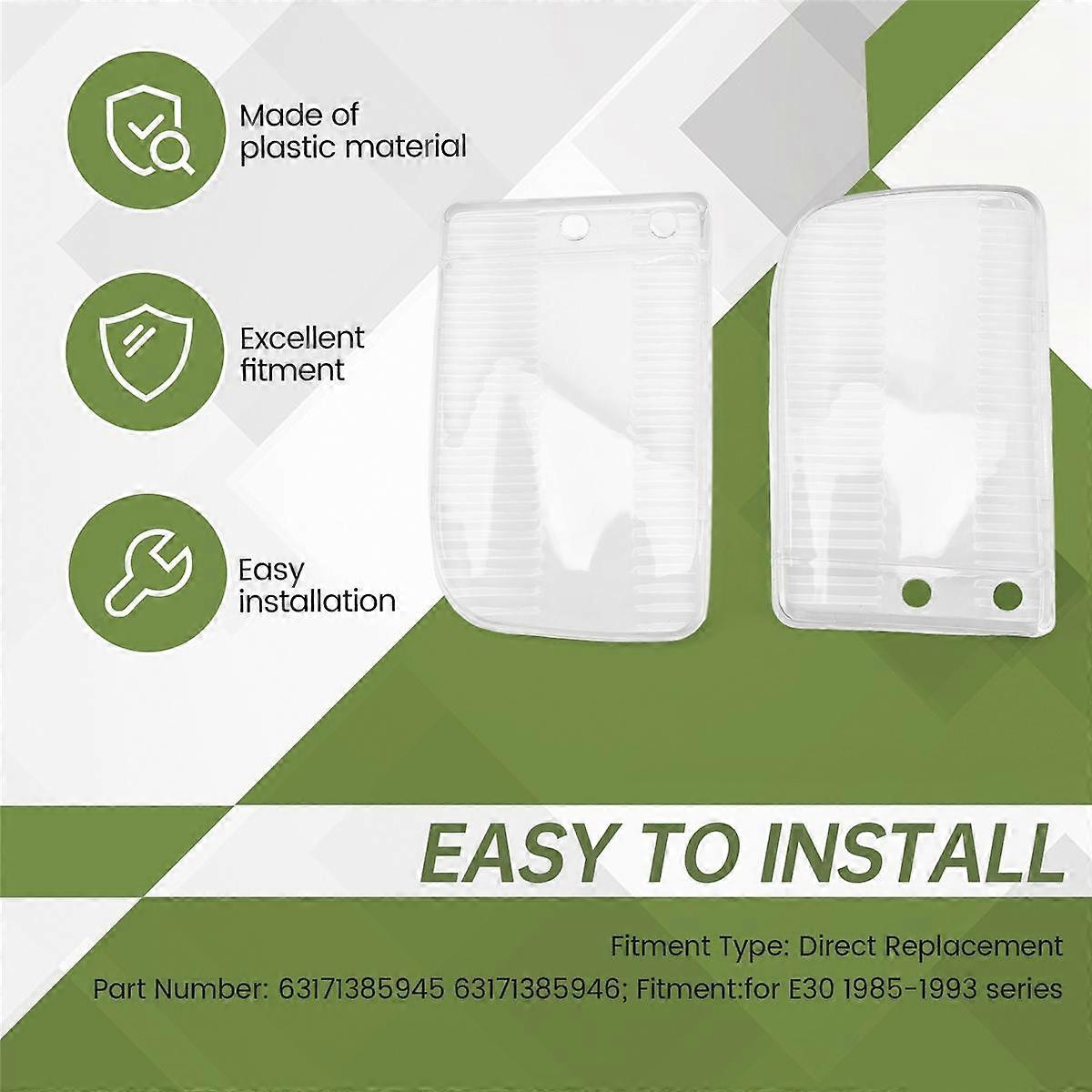 1 Pair Front Bumper Fog Lights Clear Cover for E30 -1993 Fog Lamp Protective Housing 63171385945 ...