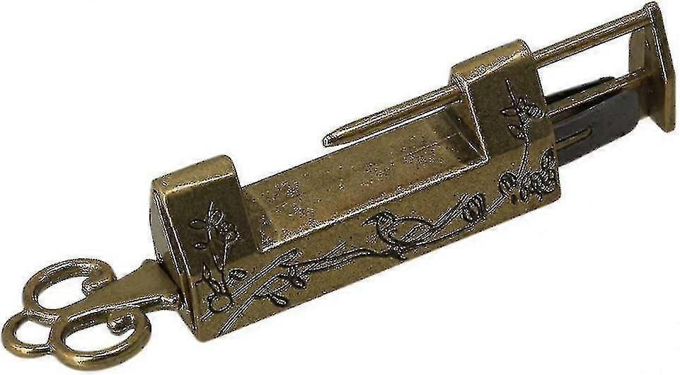 2024 Mini Antique Padlock, Two Birds Carved Lock With Key Latch Buckle ...