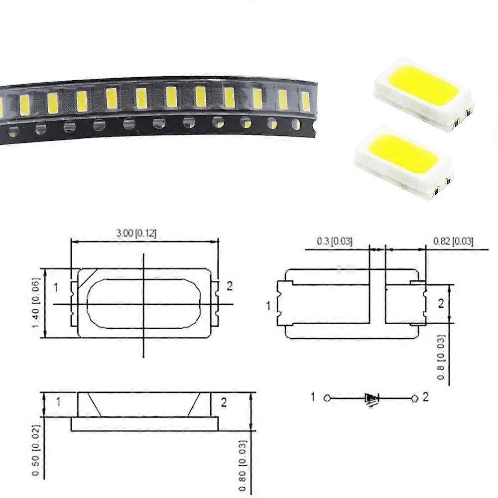 100Pcs SMD LED 3014 White Red Green Blue Yellow SMD SMT Beads 10-12LM ...
