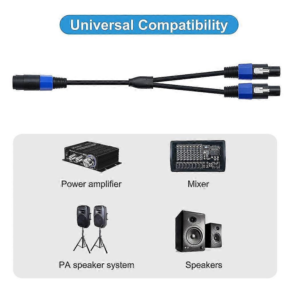 Speakon Splitter Cable 1 Female To 2 Male Speaker Break Out Cable, 22 ...
