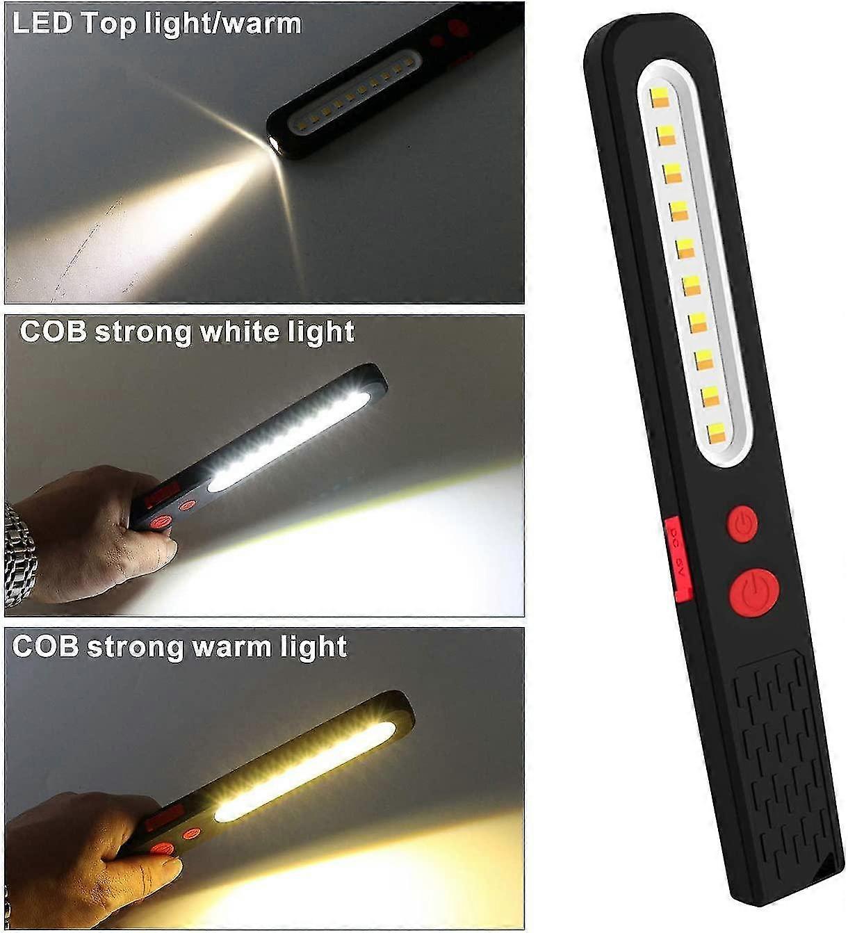 Rechargeable LED Work Light, Dual Color Combo Light 2 in 1 Inspection ...