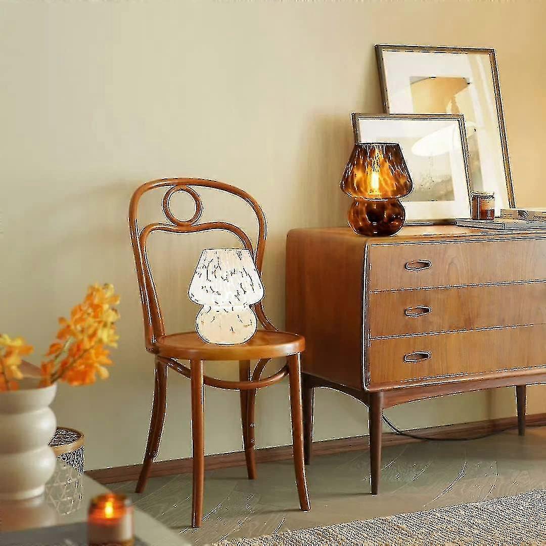 Mushroom Lamp Small Bedside Table Lamp-Nightstand Light Fully Dimmable ...