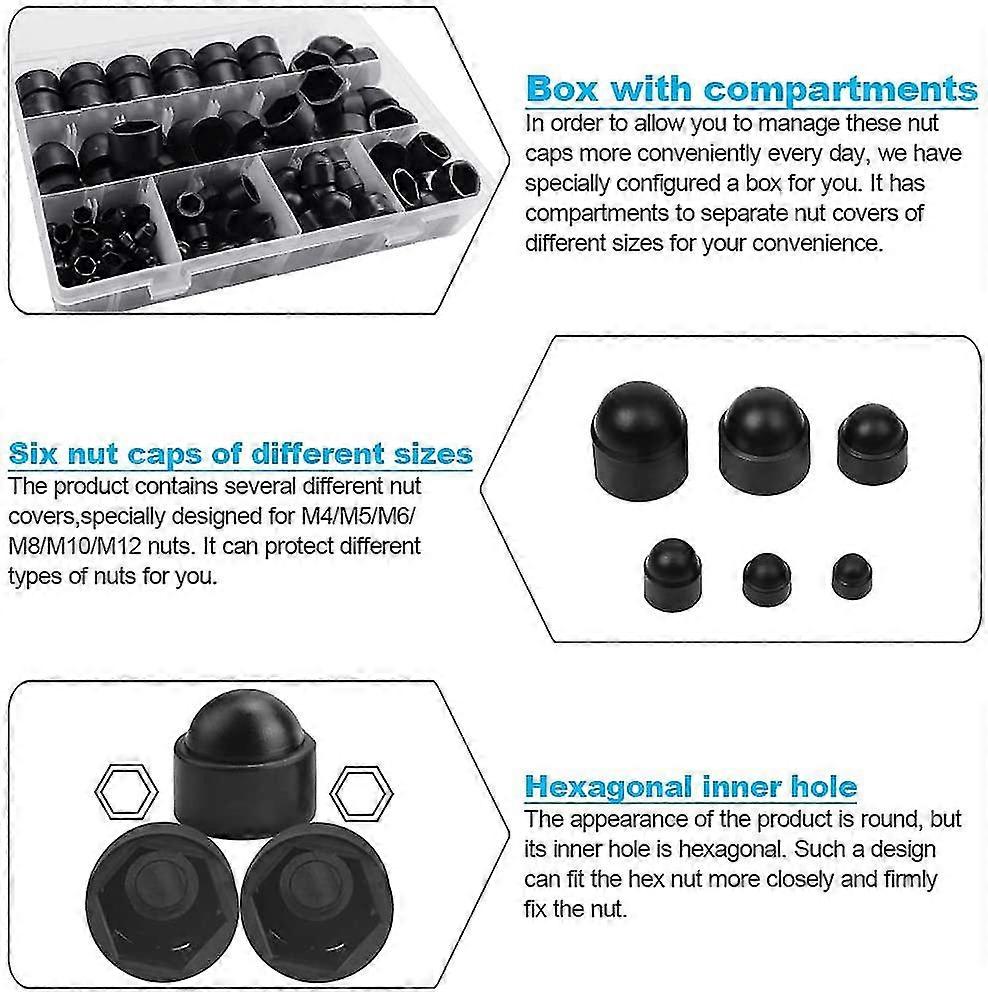 145pcs Bolt Dome Caps Covers,hex Nut Cover,plastic Dome Bolt Nut ...