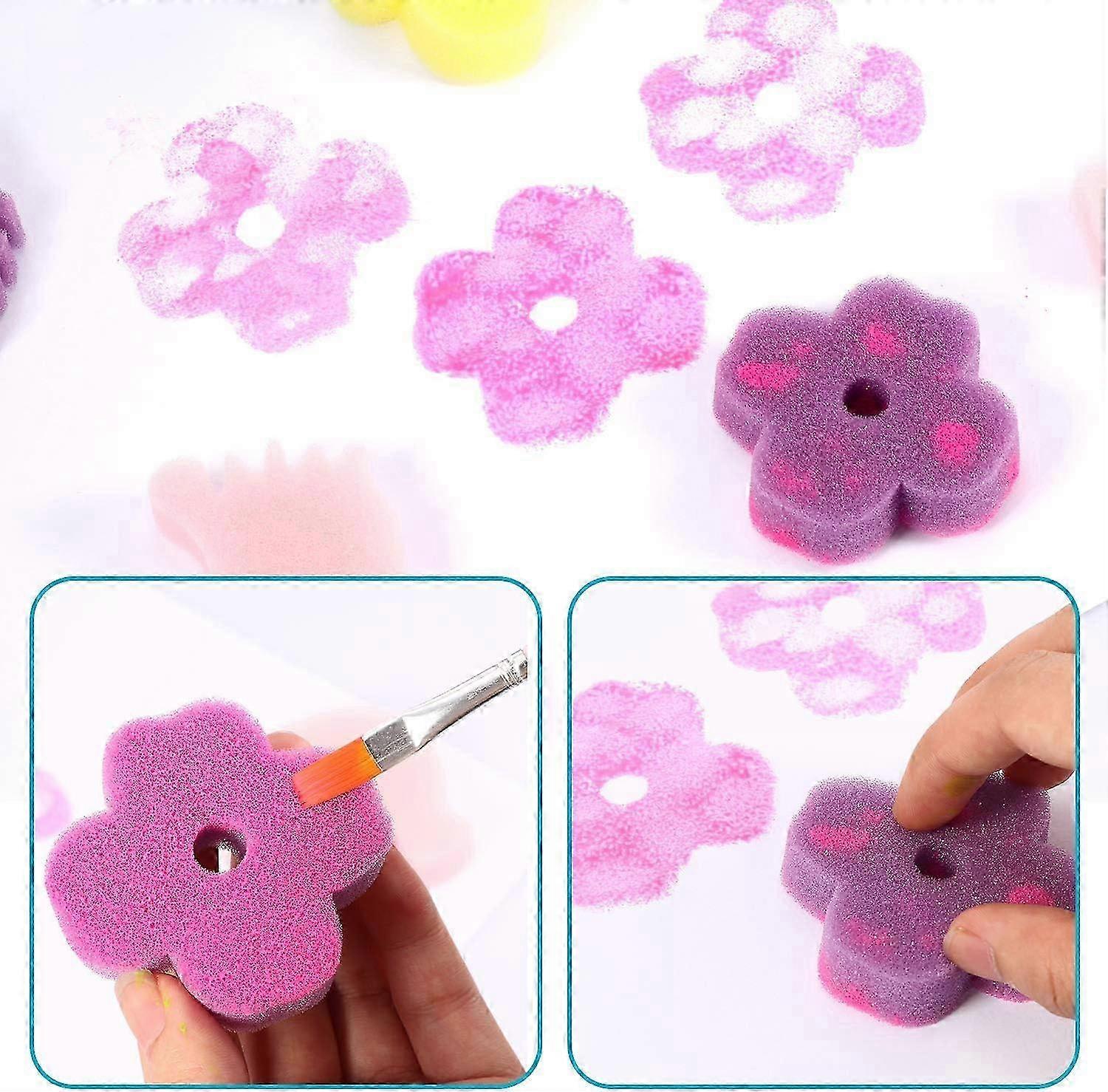 64 Pieces Sponge Painting Kit for Kids, Alphabet Numbers Animal Paint ...