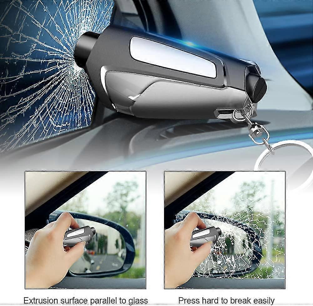 Car Window Breaker, 3 In 1 Window Breaker Keyring, Seat Belt Cutter And ...
