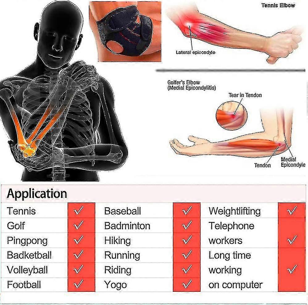 Tennis Golfer Elbow Support For Elbow Protector Elbow Brace Arm Guard ...