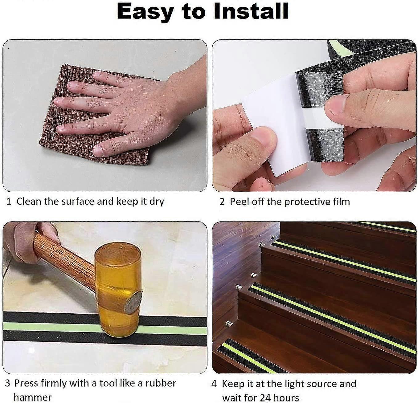 Anti Slip Grip Tape Glowing in Dark, Non Slip Adhesive Stair Treads ...