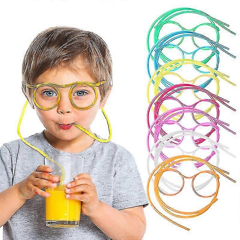 7pcs Creative Fun Glasses Straws Crazy Weird Art Straws Party Straws ...