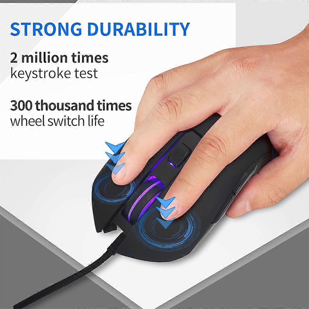 Rabbit USB C LED Mouse 2400DPI Type C Wired Mouse for MacBook Laptop ...