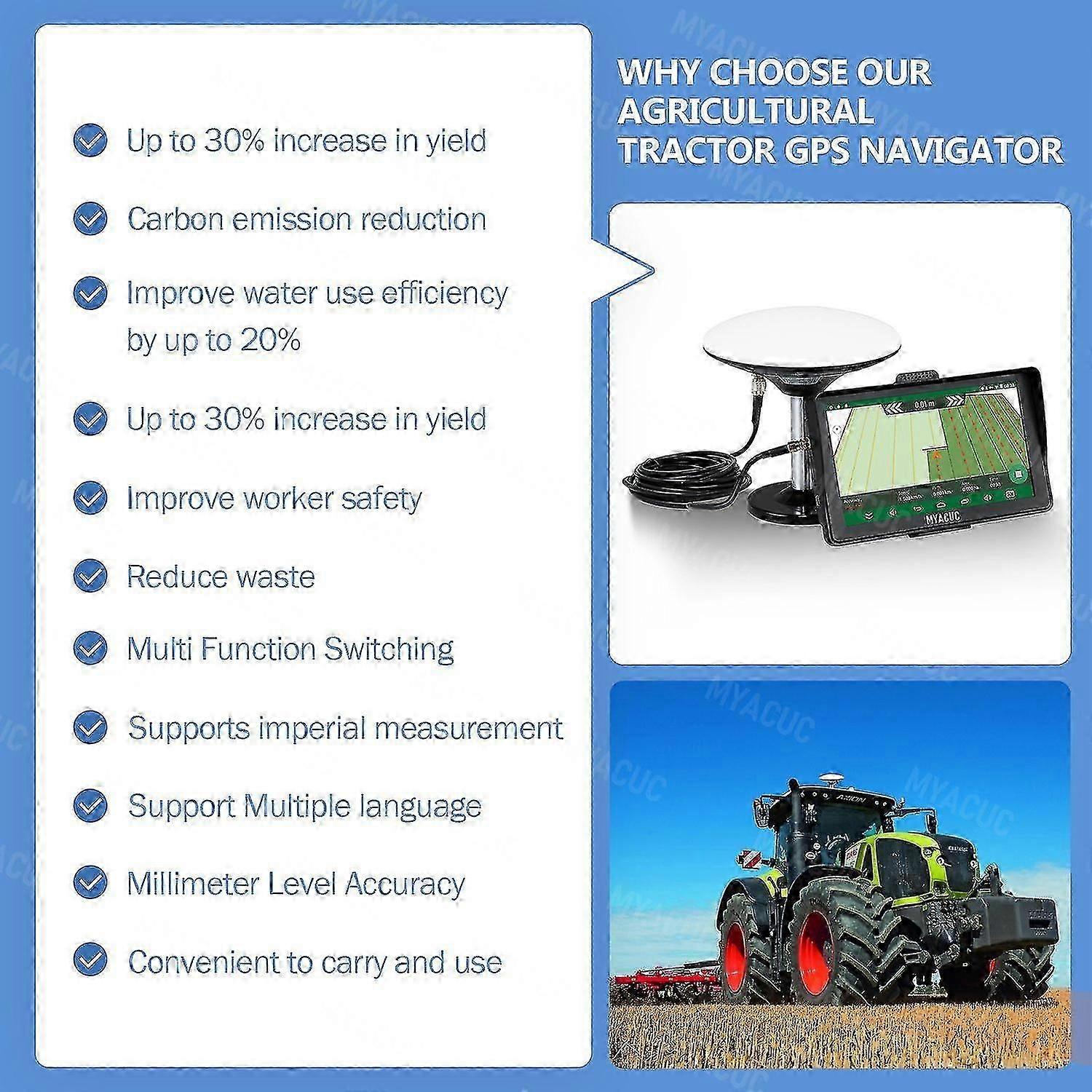 7 Inch Agricultural Tractor Navigator High Precision Agricultural ...