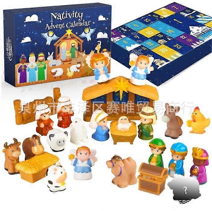 Nativity Advent Calendar 2025 Kids with Light, 25 Days Christmas ...