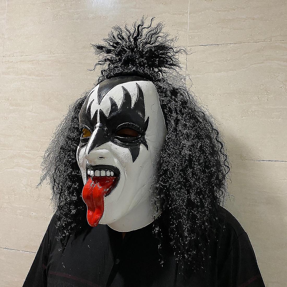 Kiss Band Gene Simmons Punk Mask Latex Cosplay Masks Chaim Witz Rock ...