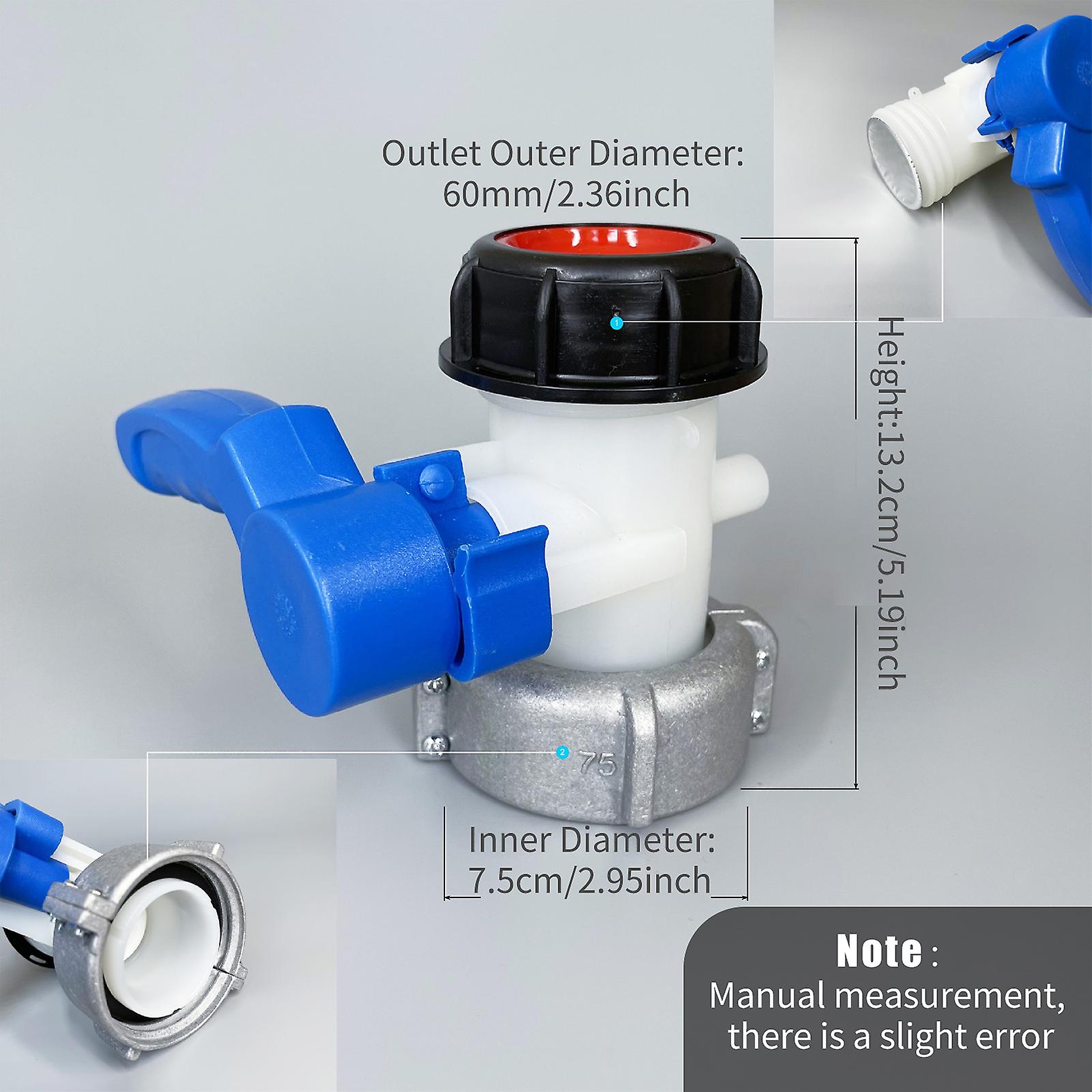 75mm Outlet Tap for IBC Tank Drain Adapter Tap Adapter Valve Stopcock ...