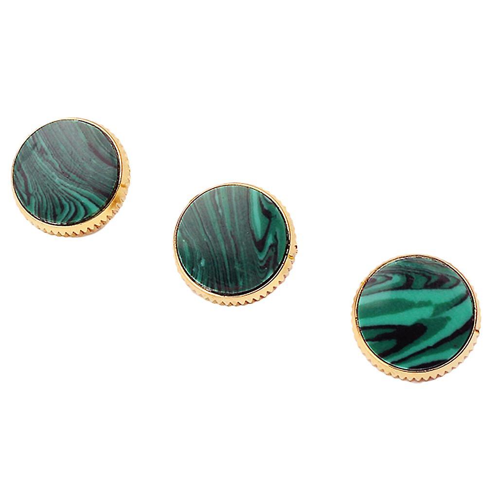 4xSet of 3 Pieces Gold Plated Malachite Finger Buttons for Trumpet ...