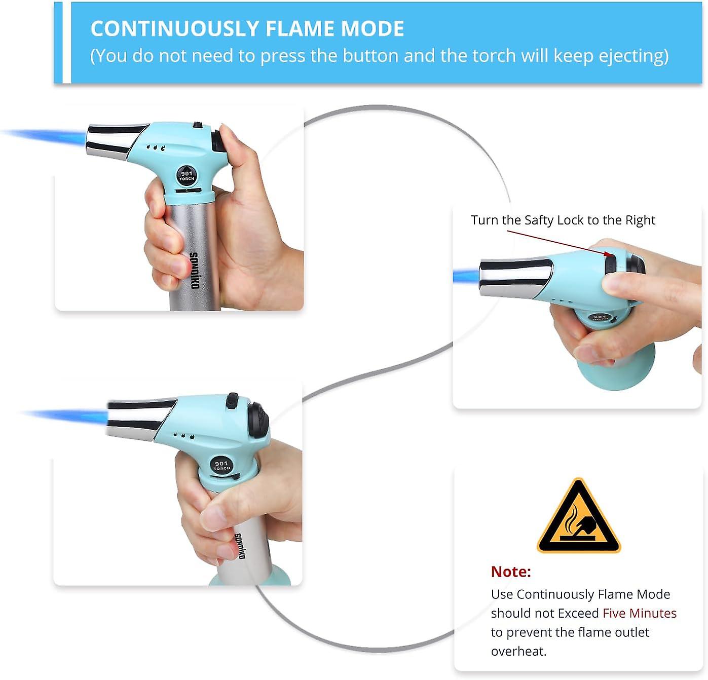 Kitchen Flashlight Lighter S901 Refillable Welding Torch With Safety ...