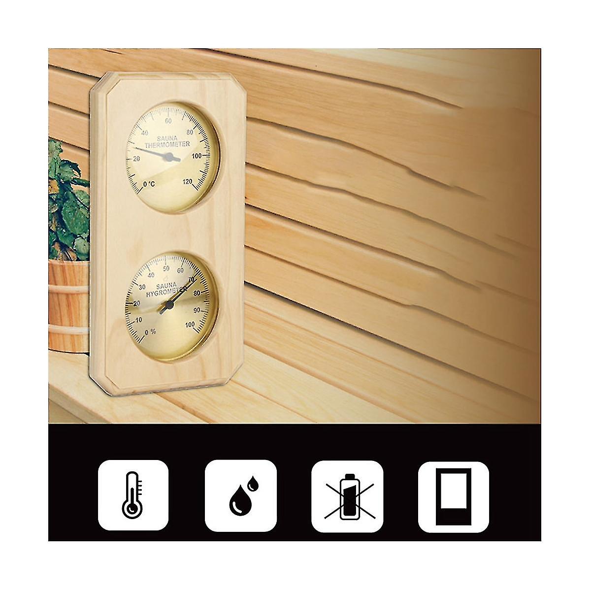 Wooden Sauna Thermometer and Hygrometer 2 in 1 Humidity Temperature ...