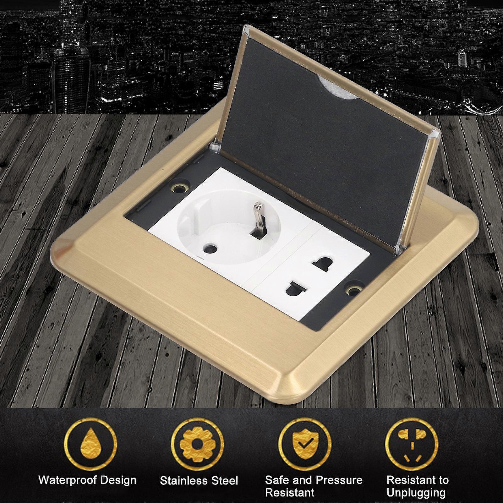 Floor Electrical Outlet Stainless Steel and PC Embedded Floor Socket ...