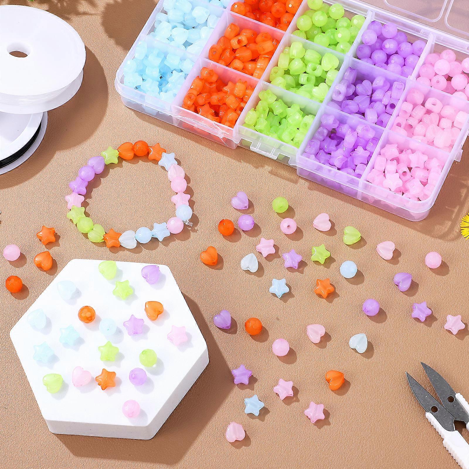 1 Box Craft Beads Heart Shape Beads Star Shape Beads Jewelry Making ...