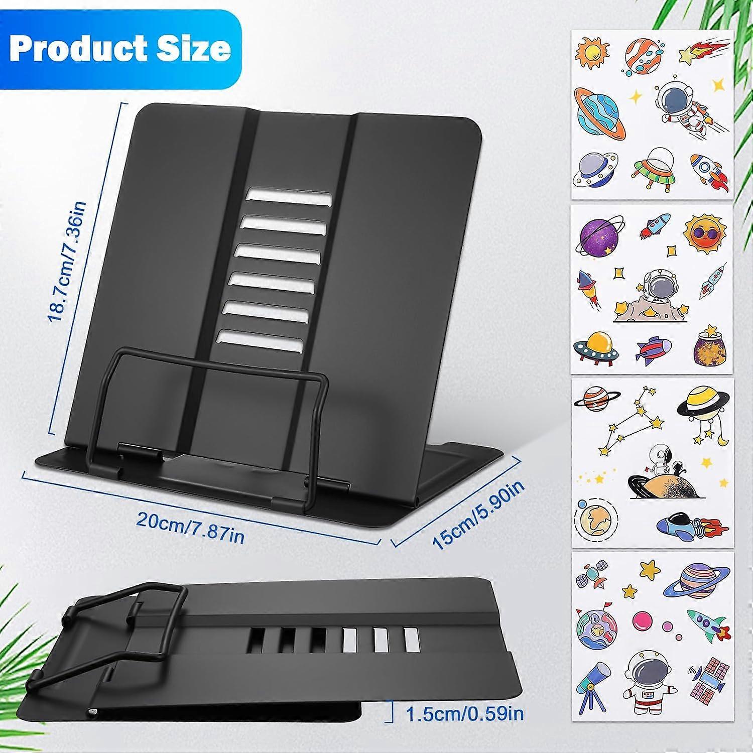 Children's Book Stand, Foldable Metal Reading Stand with 6 Adjustable ...