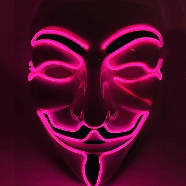 Led Hacker Mask V Mask Adults Light Up Halloween Mask | Fruugo UK
