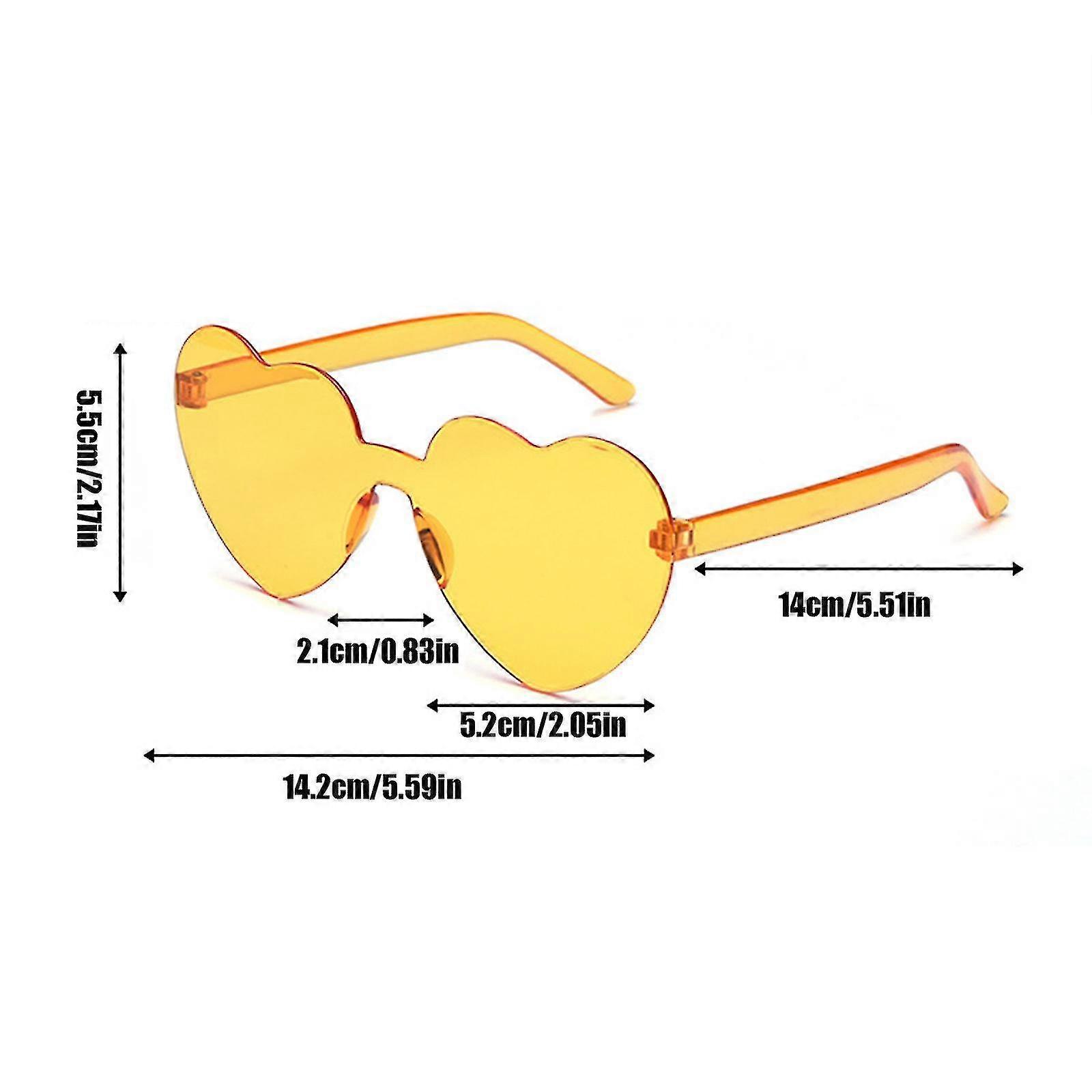 12 Pairs Heart Shape Sunglasses, Rimless Heart Glasses Bachelorette ...