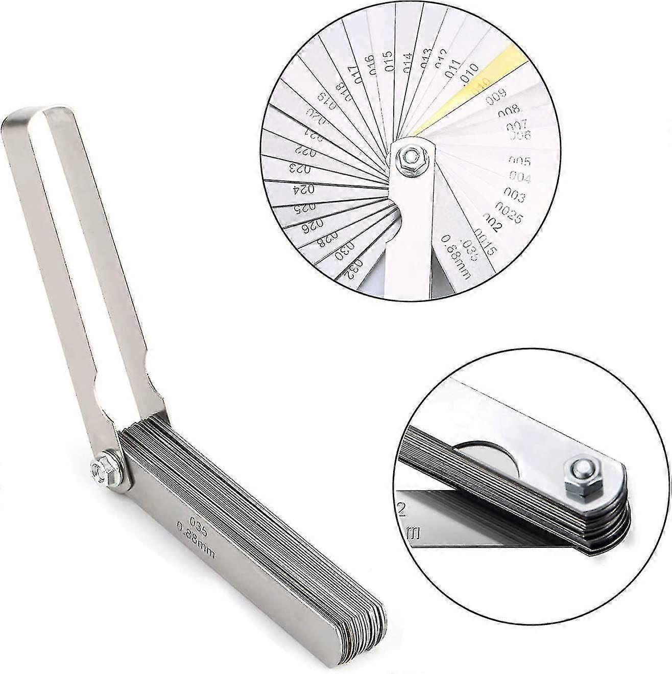 2024 Feeler Gauge,32 Blade Steel Mechanical Shim Set Spark Plug Gap ...