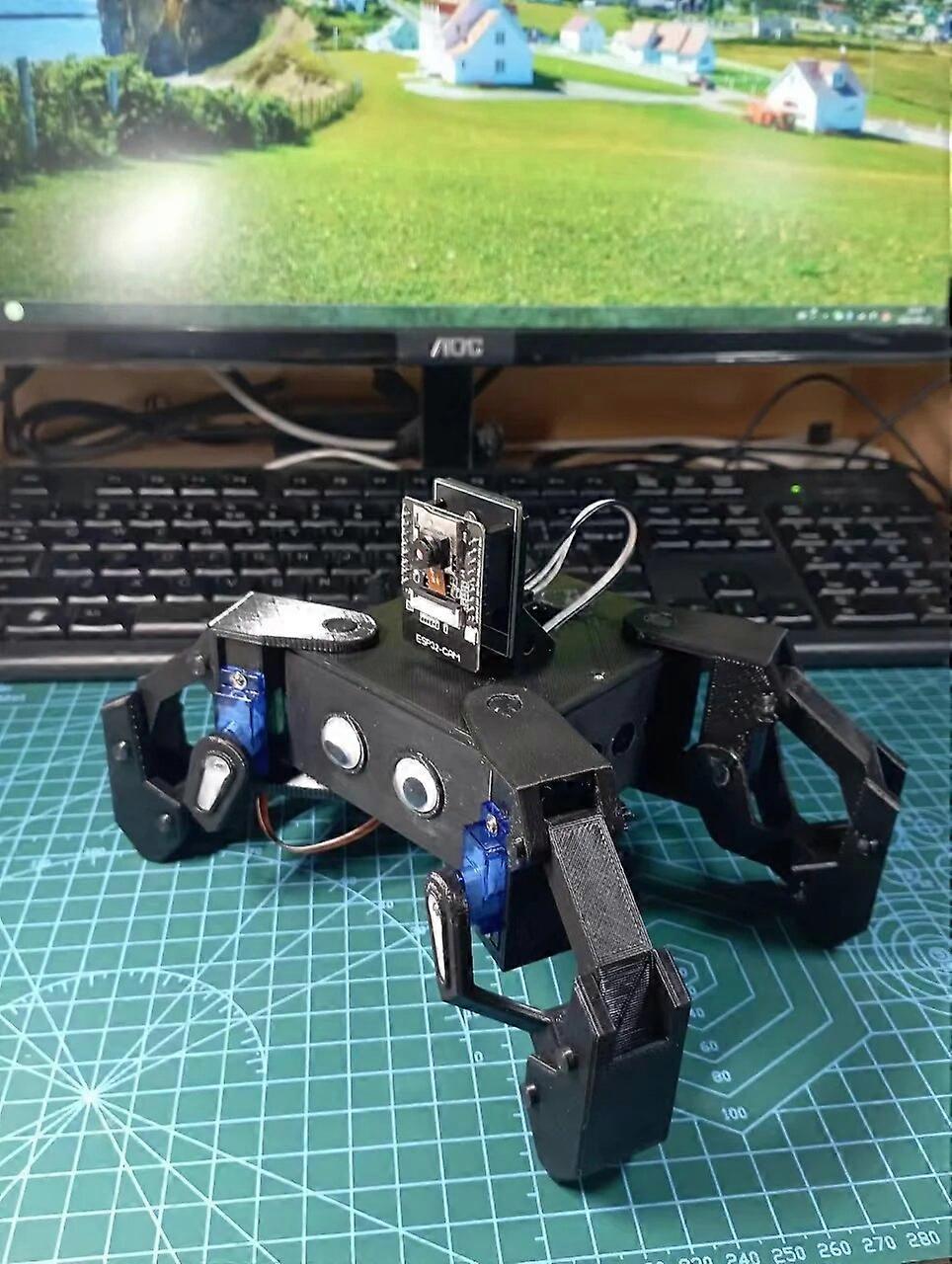 ESP8266 Robotics Kit Educational Diy Kit 4 Dof Electric Spider Robot Kit for ESP32-CAM Robot ...