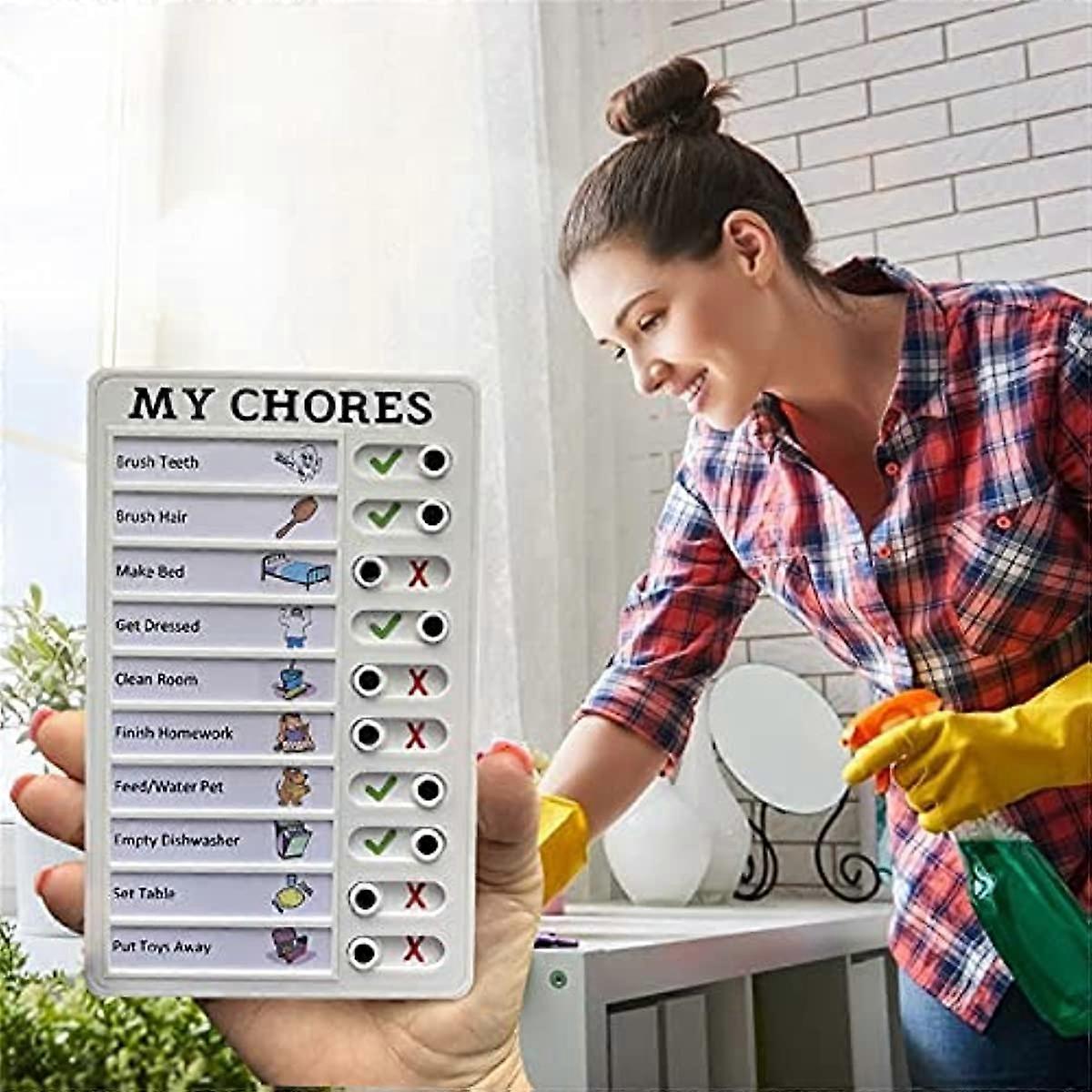 Chore Chart for Adults Kids Memo Checklist Board to Do List Reusable Memo Note Board with Slider ...