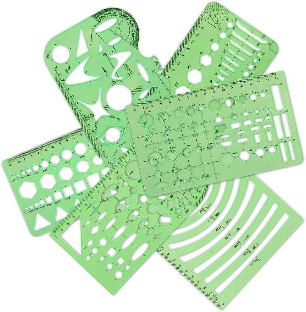 11 Pieces Geometric Drawings Templates Stencils Plastic Measuring ...