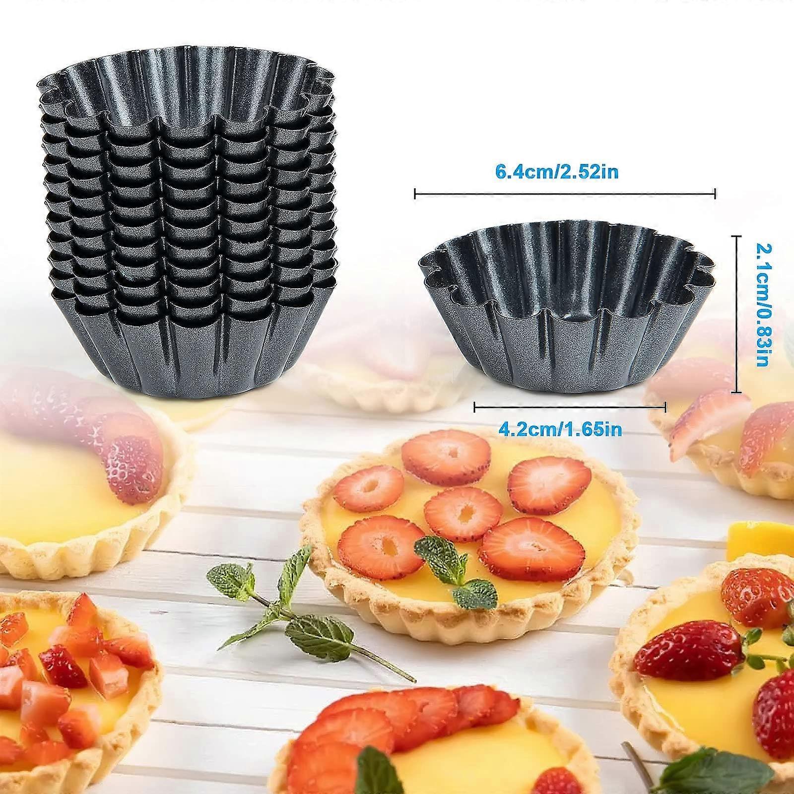 Muffin mould, 12 pieces mini tart moulds, made of carbon steel, cake ...
