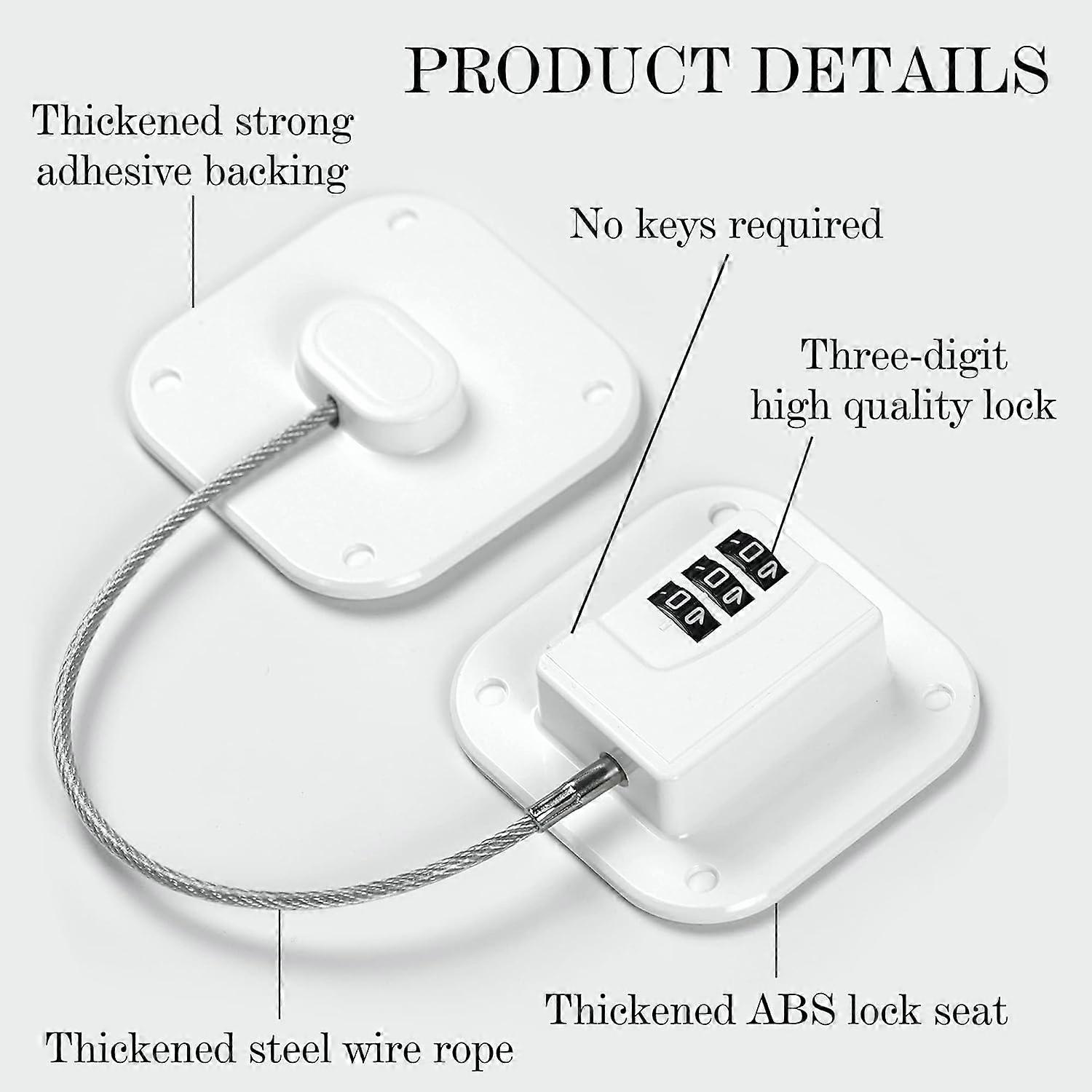 2 Pack Refrigerator Lock Fridge Locks for Kids Keyless Child Safety ...