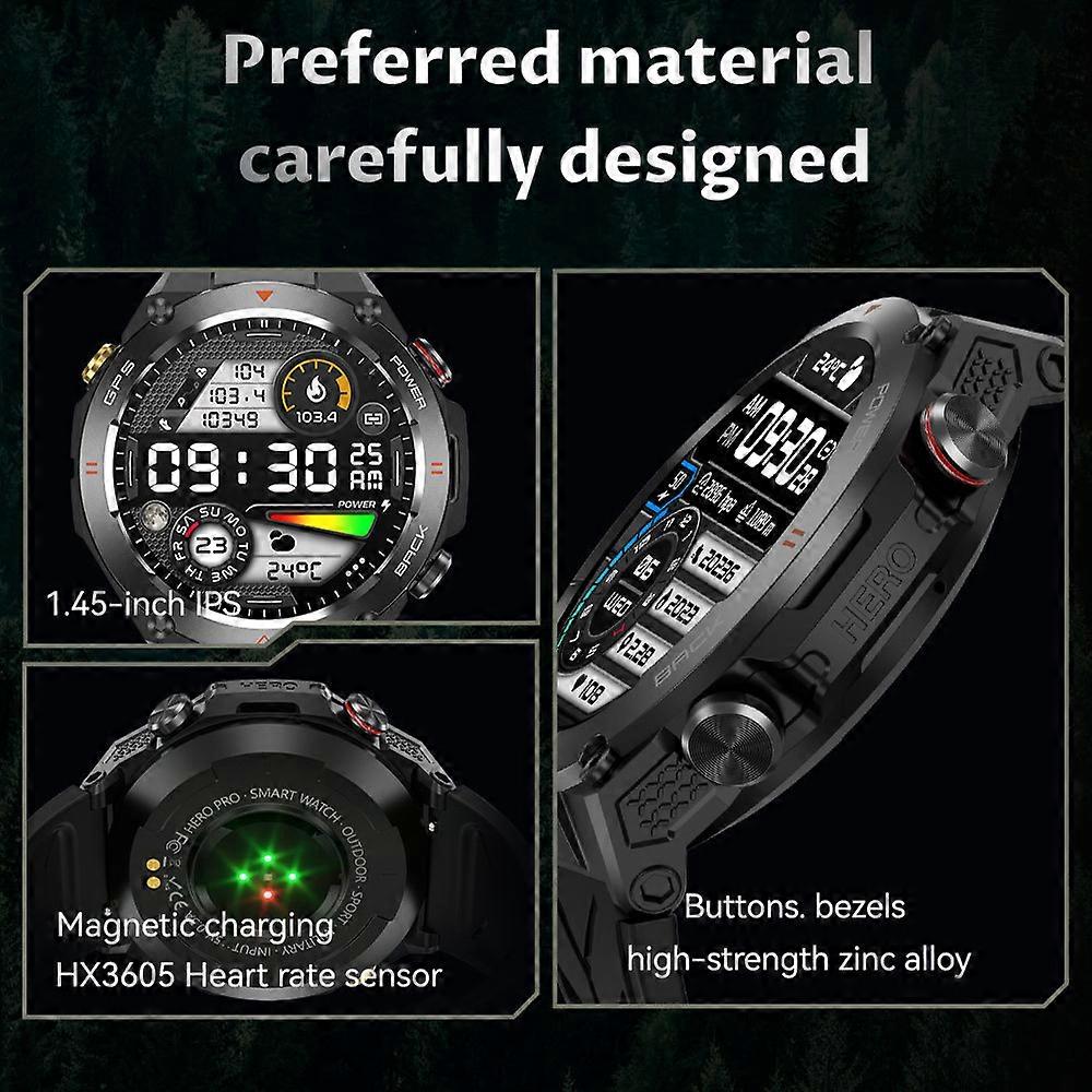 KC82 Outdoor GPS Smart Watch Bluetooth Calls Compass Altitude Barometer ...