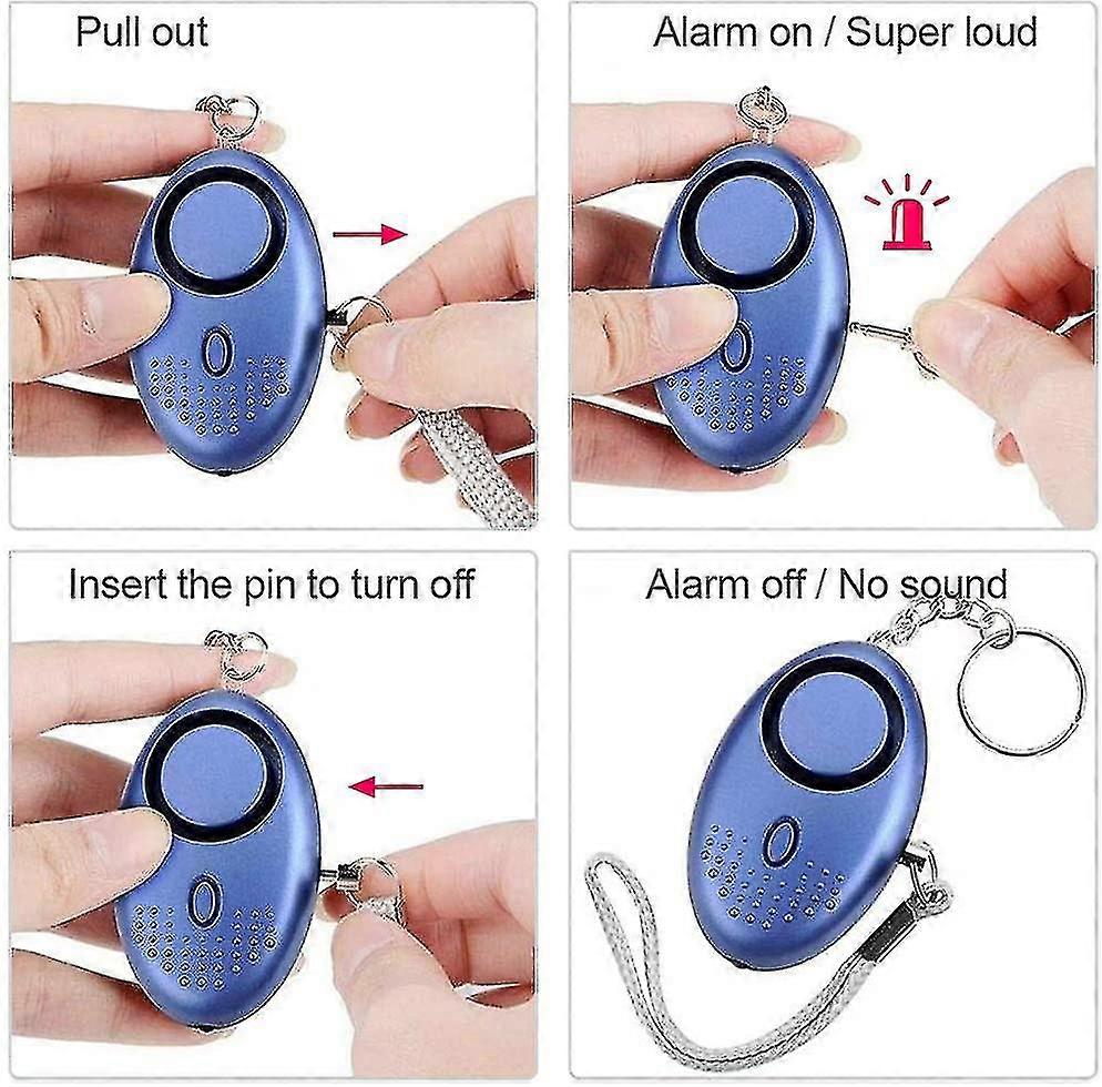5 Pack 140db Personal Security Alarm Keychain With Led Light,personal ...
