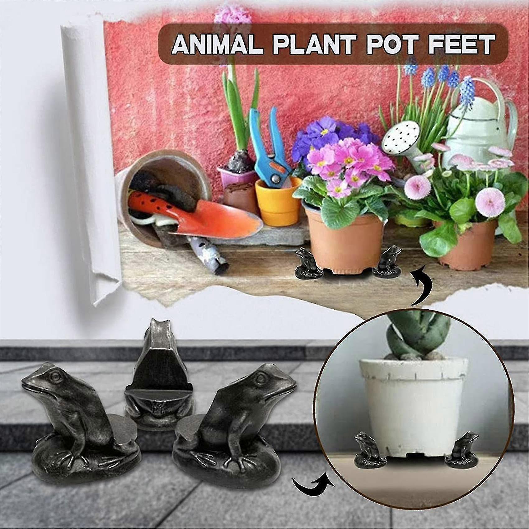 3pcs Plant Risers For Pots Resin Plant Pot Feet Animal Shaped Statue ...