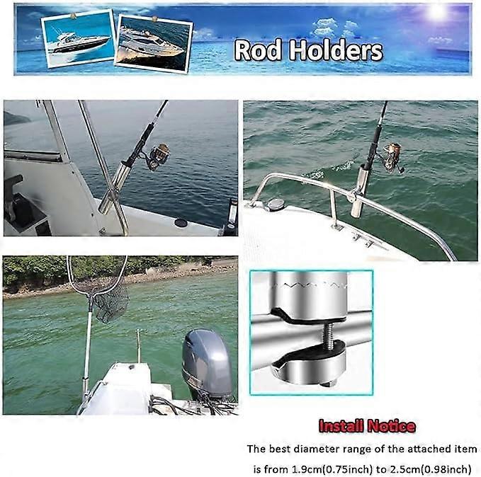Stainless Steel Rod Holder, Rod Holders Clamp Stainless Clamps on Rod ...