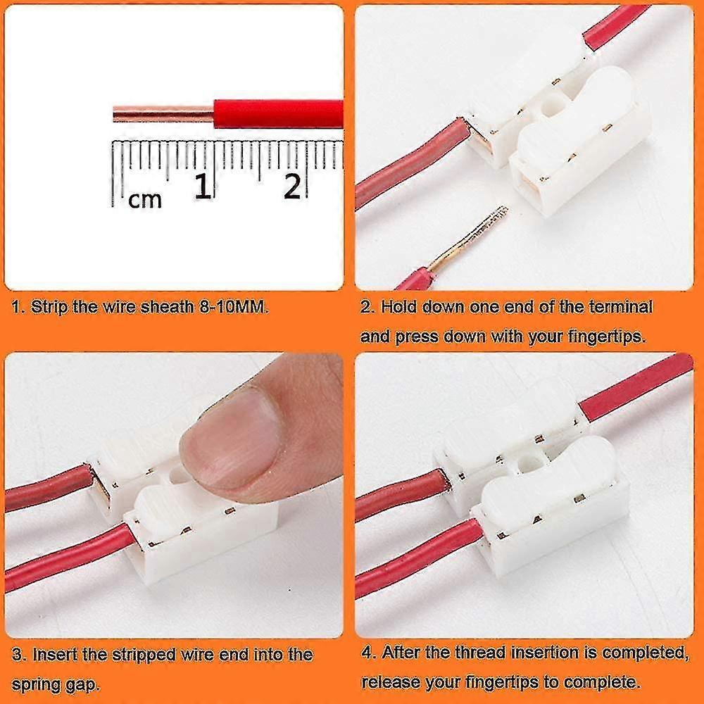 80 Pcs Ch3 Spring Wire Connectors, Electrical Cable Clamp Terminal ...