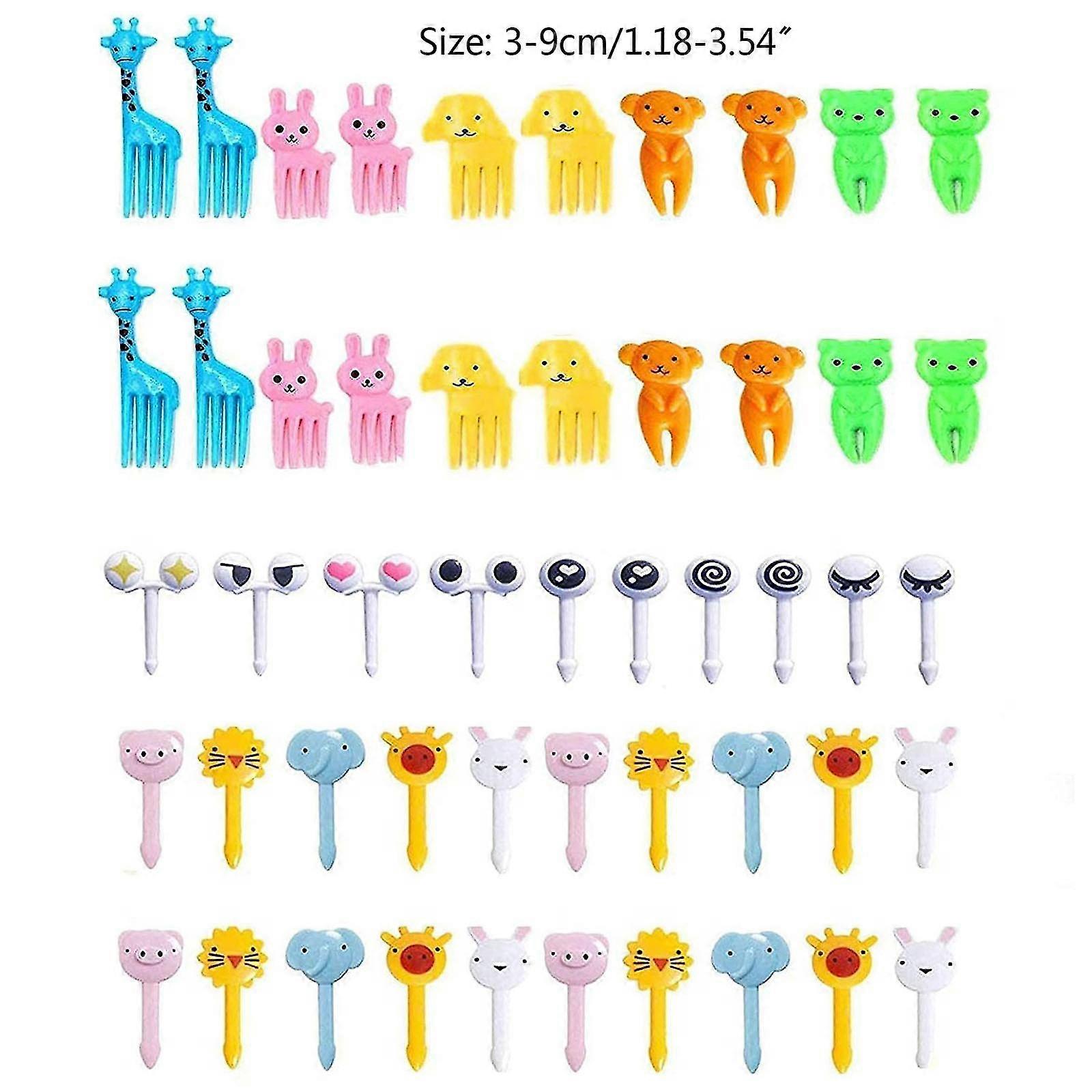 Set Of 50 Animals Shaped Little Fork Mini Cartoon Toothpicks For Party ...