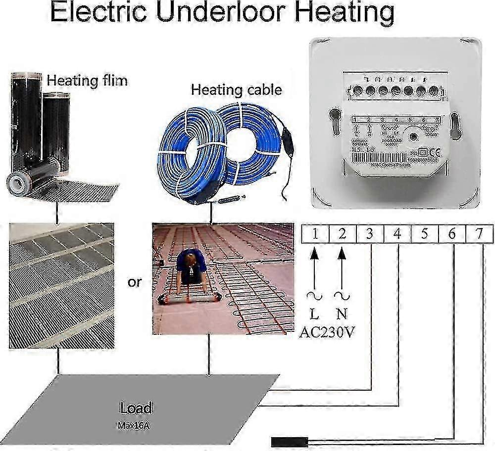 Manual Underfloor Heating Thermostats 220v 16a, Electric Underfloor ...
